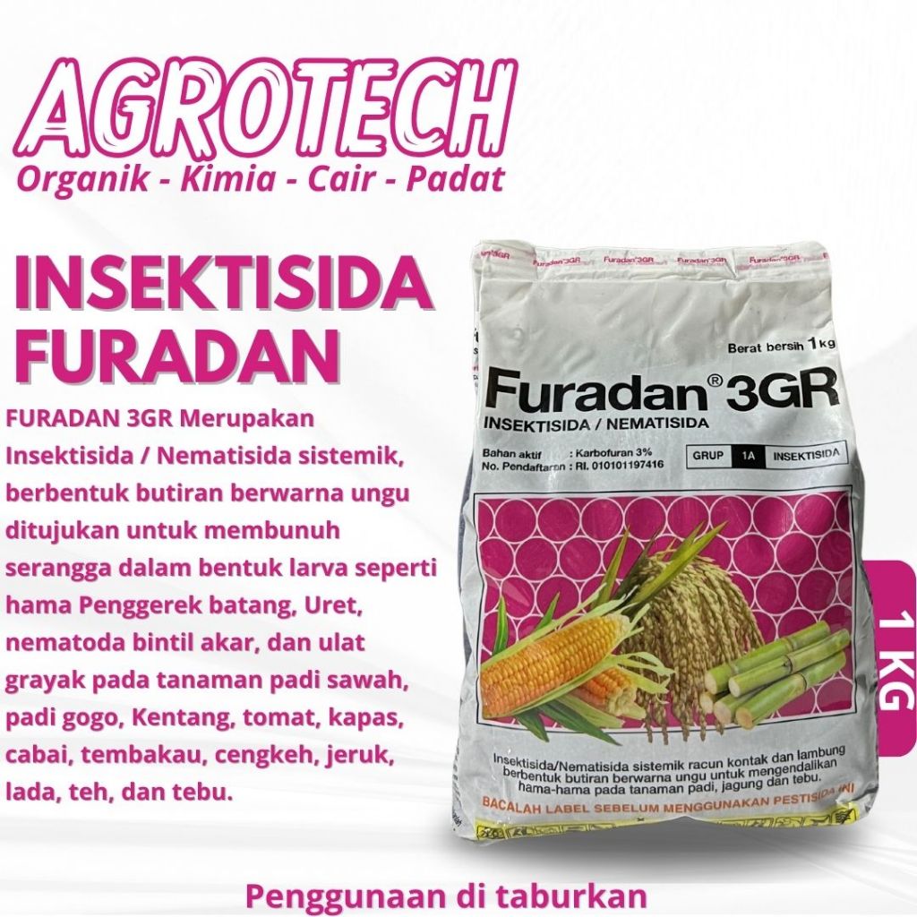 Jual FURADAN 3GR 1KG Insektisida Tabur Pengendali Hama Serangga ...