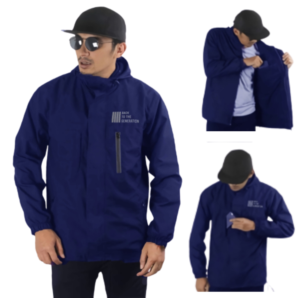 Jual Jaket Parasut Pria Dan Wanita Waterproof Hoodie Jumbo Outdoor ...