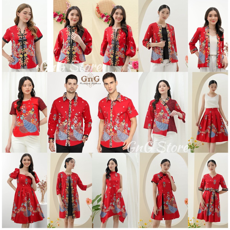 Jual BBC Red Series /Seragam Batik/ Batik Wanita/ Baju Merah/ Batik ...