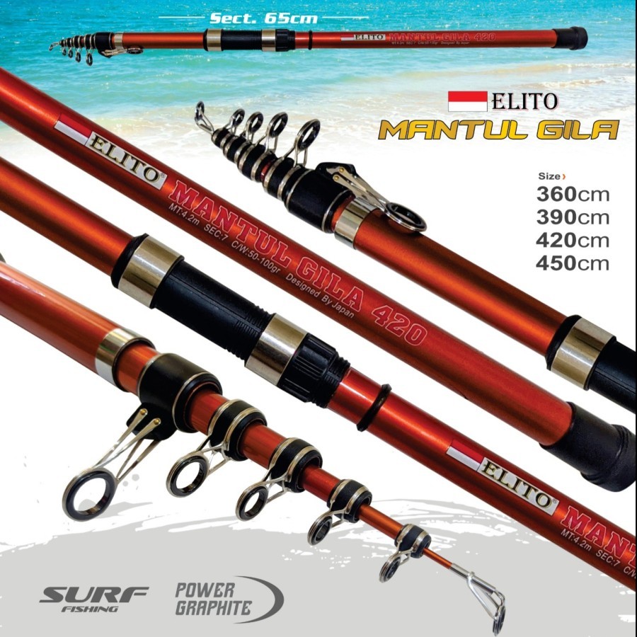 Jual Joran Laut Teleskopik | Joran Surf Fishing ELITO MANTUL GILA JORAN PASIRAN | Shopee Indonesia