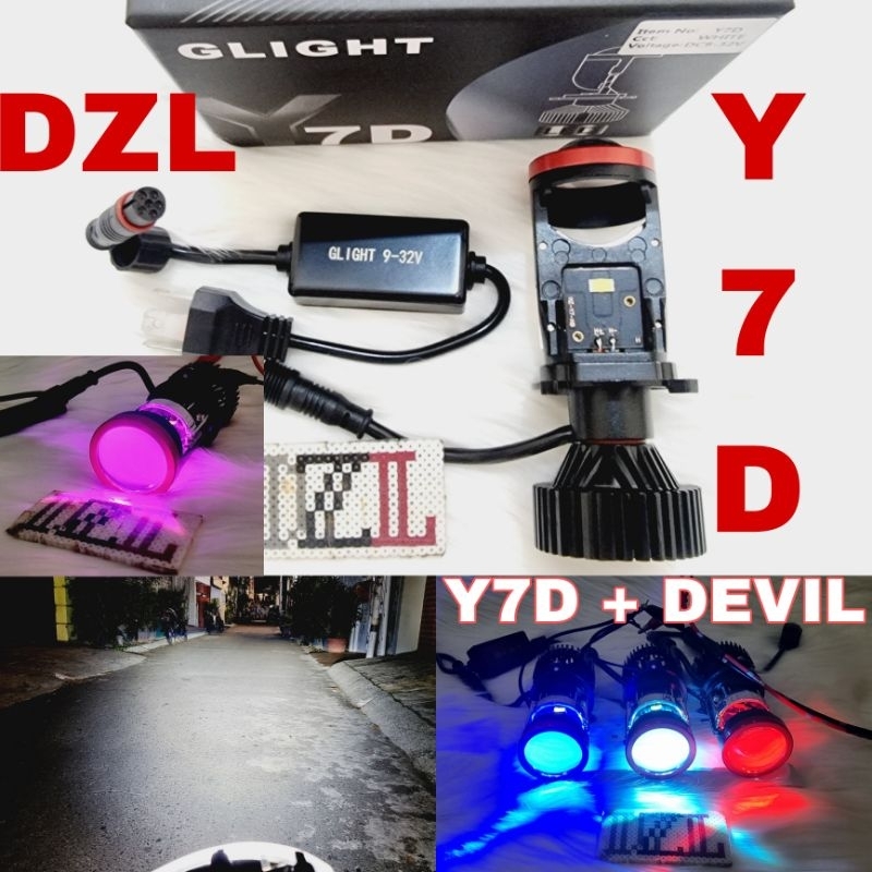 Jual lampu utama led glight y7d devil demon senja 41 watt projector ...