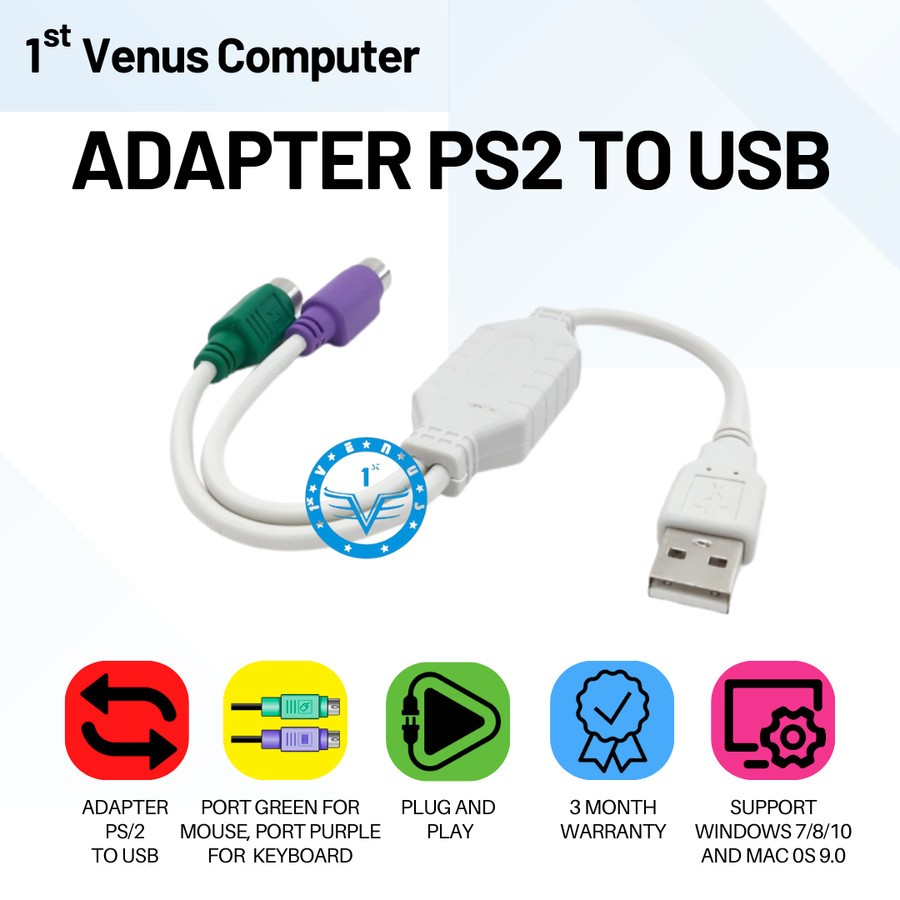 Jual ADAPTER PS2 TO USB / USB PS2 2 IN 1 / USB-PS2 | Shopee Indonesia