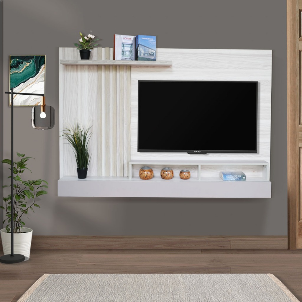 Jual KIRANA Alabama - Wall Unit Kayu Rak TV Gantung Buffet TV Backdrop ...