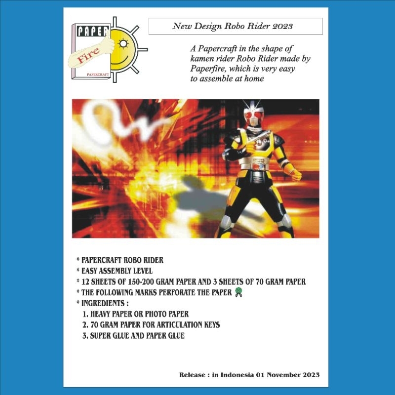 Jual papercraft robo rider belum rakit | Shopee Indonesia