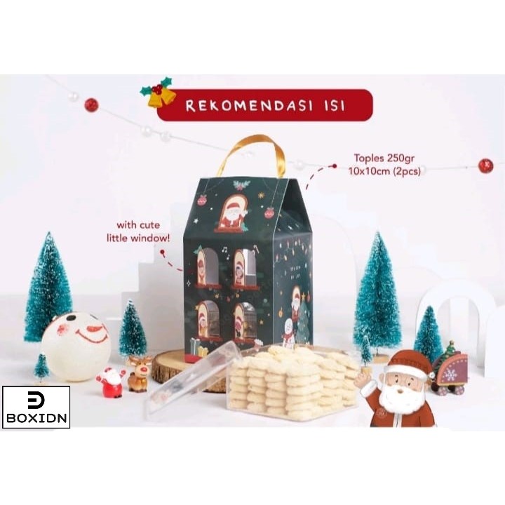 Jual Box Natal 2 toples 300gr HT112 box Cookies natal box natal cookies ...