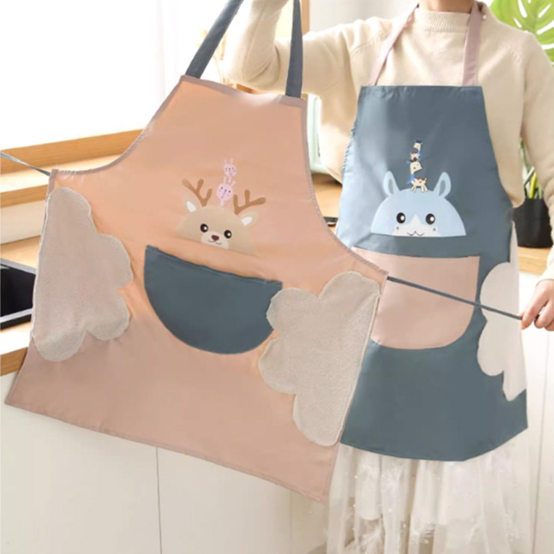 Jual APRON CELEMEK Dapur Barista Waterproof Anti Air Dengan Lap Tangan ...