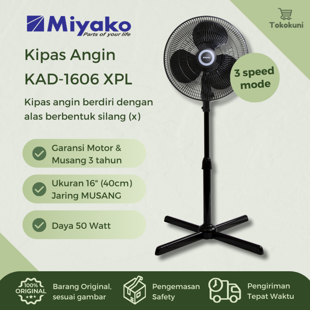 Jual Kipas Angin Berdiri Miyako 16 Inch | Standing Stand Fan Diameter ...
