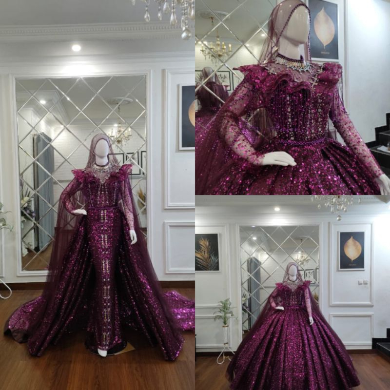 Jual gaun pengantin / gaun pengantin modern model 3in1 | Shopee Indonesia