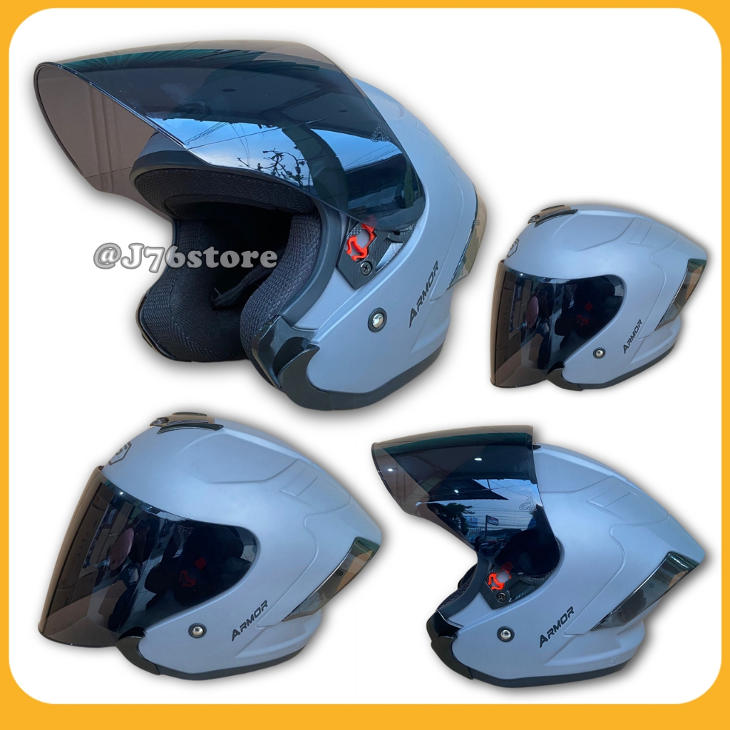 Jual Helmets Sepeda Motor Half Face Js Armor Yakuza Solid Polos ...