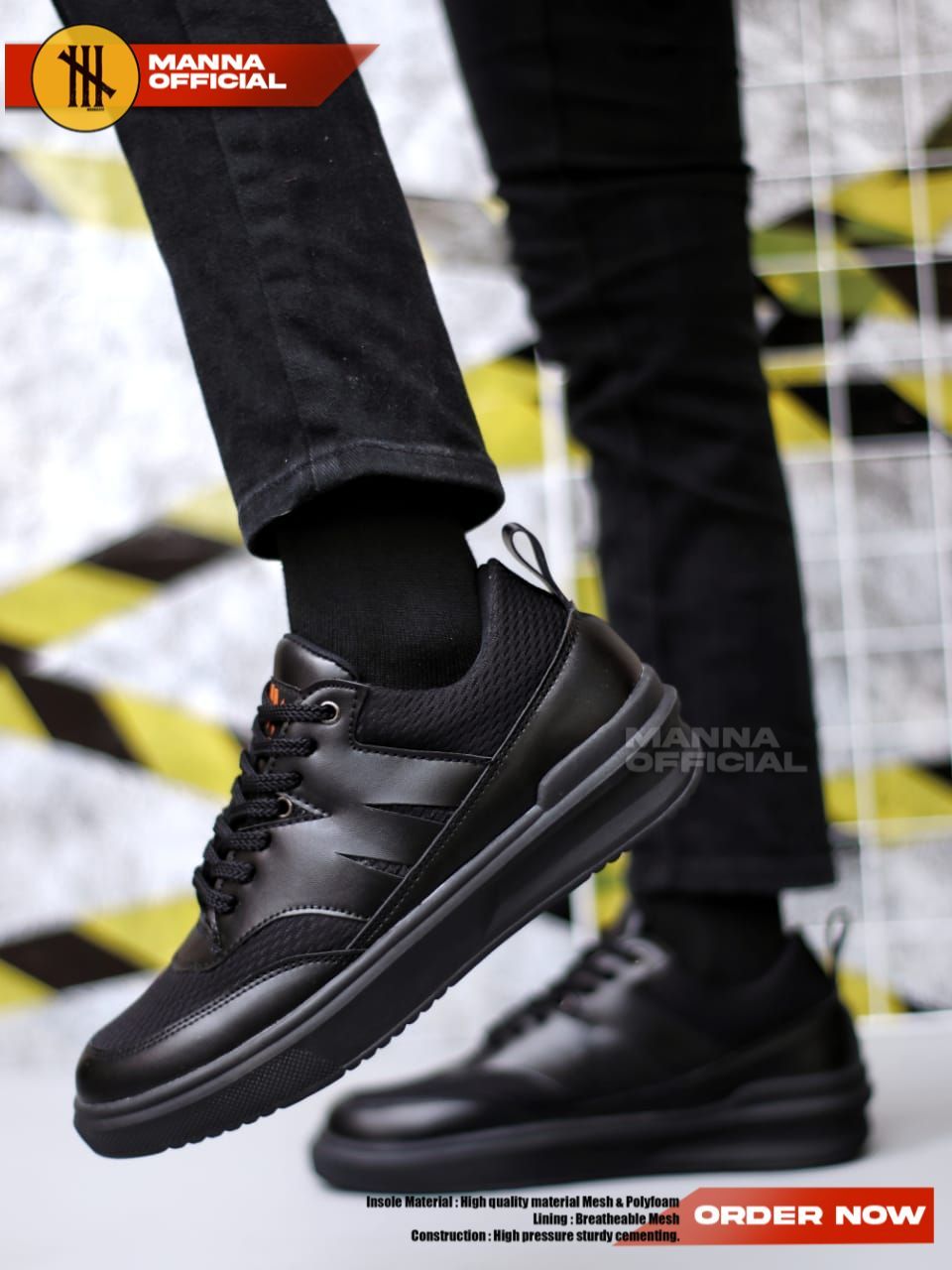 Jual Sepatu Formal Casual Sneakers Full Black Sekolah Pria | Shopee ...
