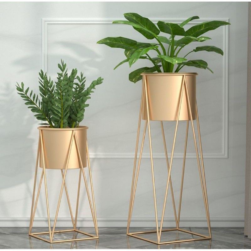 Jual STANDING TATAKAN TEMPAT POT TANAMAN BESI GOLD SUDUT RUANGAN bunga ...