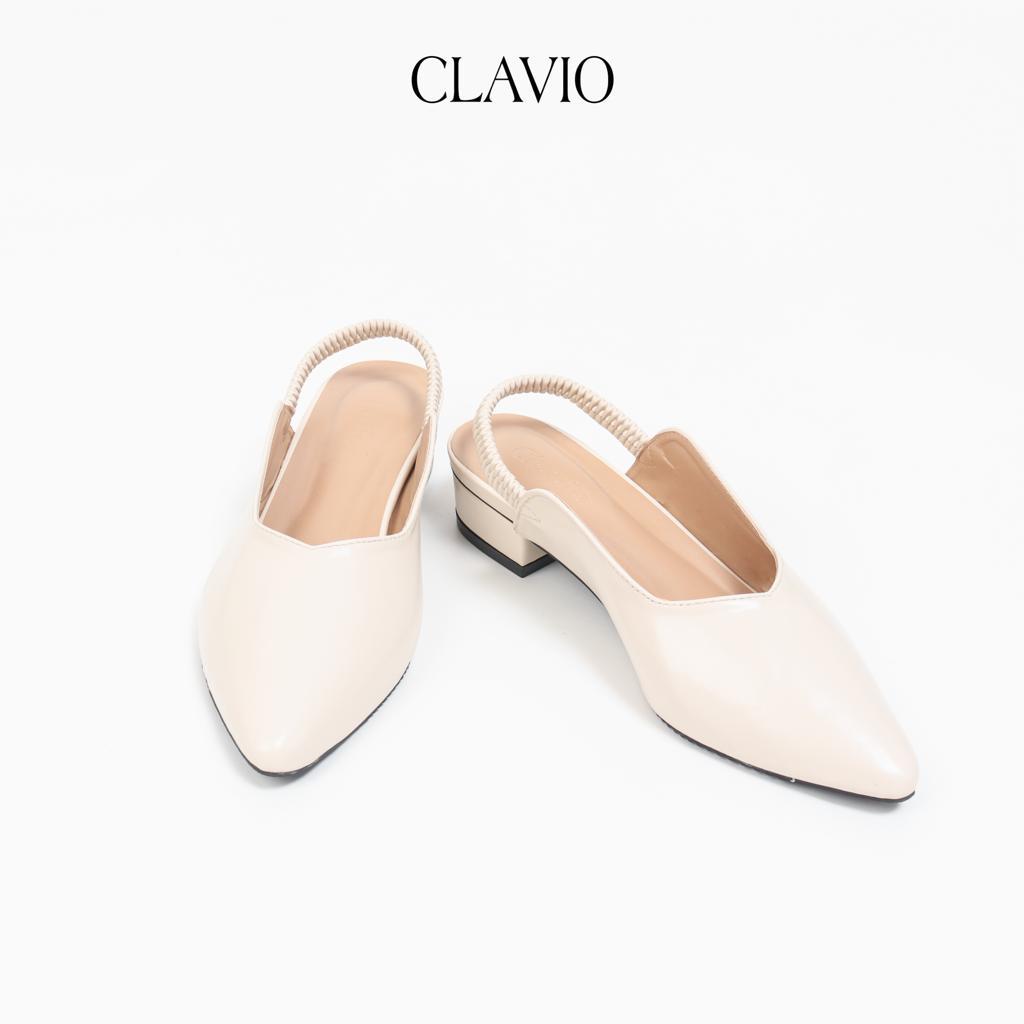 Jual Clavio - Greta Sandal Mules Flatshoes Wanita Heels Hak 3 Cm ...
