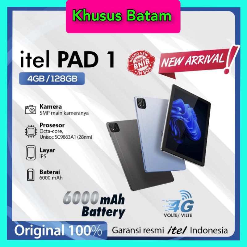 Jual TABLET ITEL PAD1 RAM 4GB/128GB 4G TAB GARANSI RESMI (KHUSUS BATAM ...