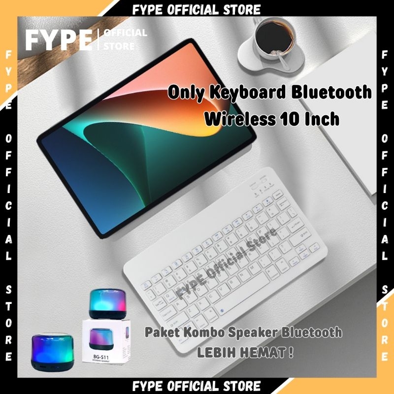 Jual 10 inch Wireless Bluetooth Keyboard Lightweight Portable For Appel ...