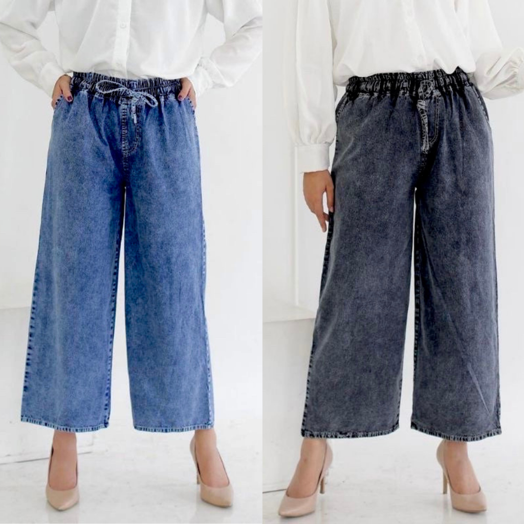 Jual KULOT JEANS SNOW LIPAT HIGHWAIST [ M, L, XL, XXL, 3L, 4L, 5L ...