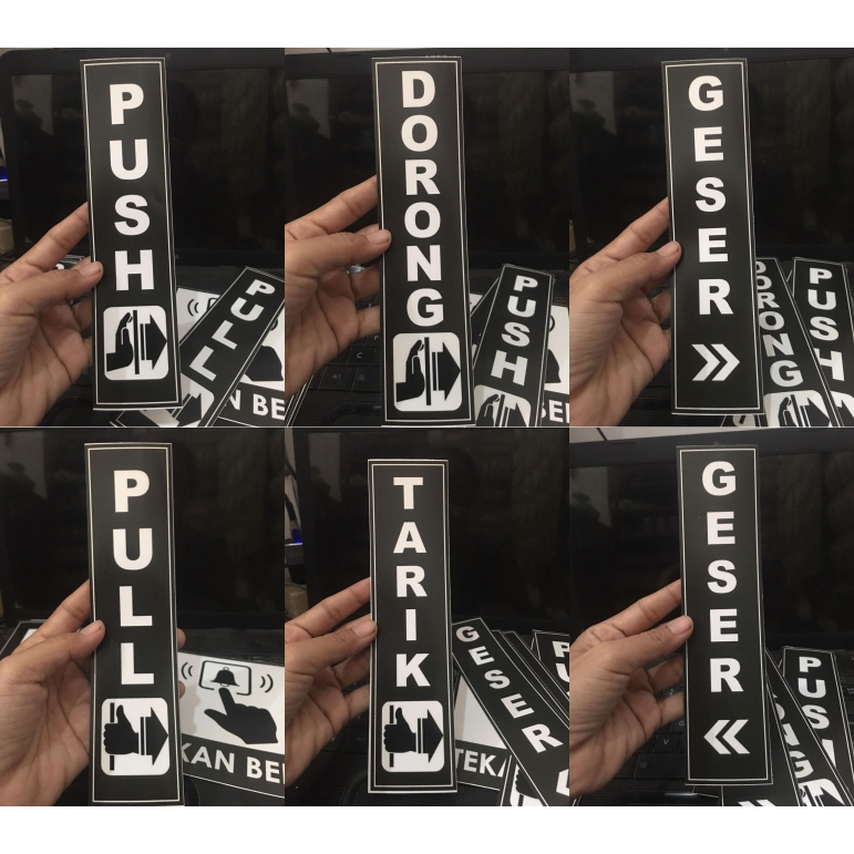 Jual Stiker pintu GESER TARIK DORONG PUSH PULL tulisan tempelan anti ...