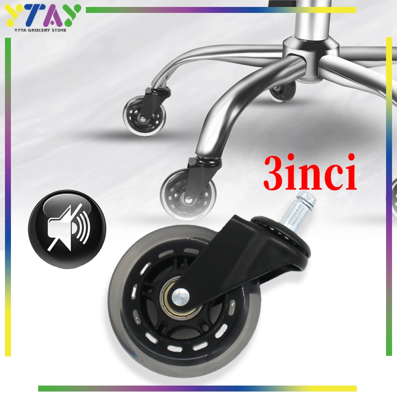 Jual Roda Caster 3 Inci/3 Inch Roda Pengganti/Kursi Kantor Polyurethane/Roda Kursi Kantor Tancap ...