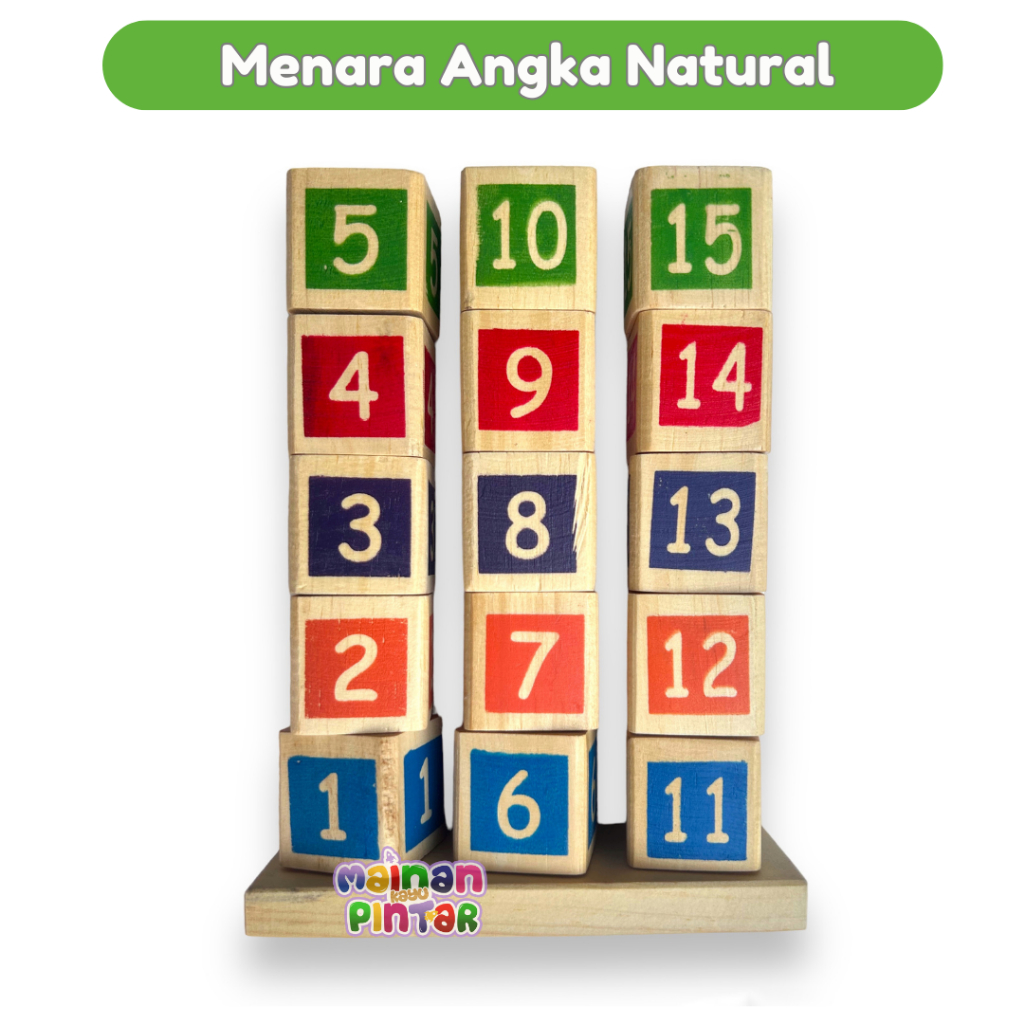 Jual Menara Angka Natural Mainan Edukasi Anak | Shopee Indonesia