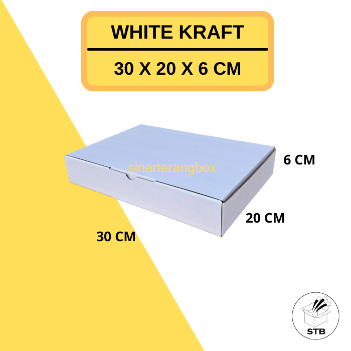 Jual 30 X 20 X 5 CM KARDUS BOX PUTIH DIE CUT WHITE KOTAK PACKING ...