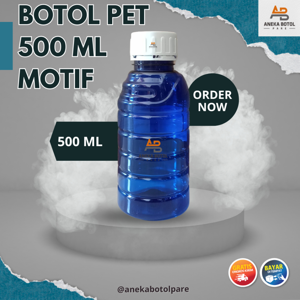 Jual Botol Pupuk Cair Motif Warna Biru Botol Plastik PET 500 ml Botol ...