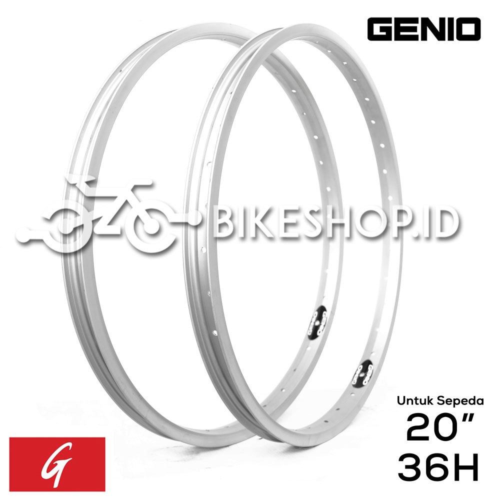 Jual Velg Sepeda Rims Genio Alloy Ukuran 20 Silver 36H | High Quality ...