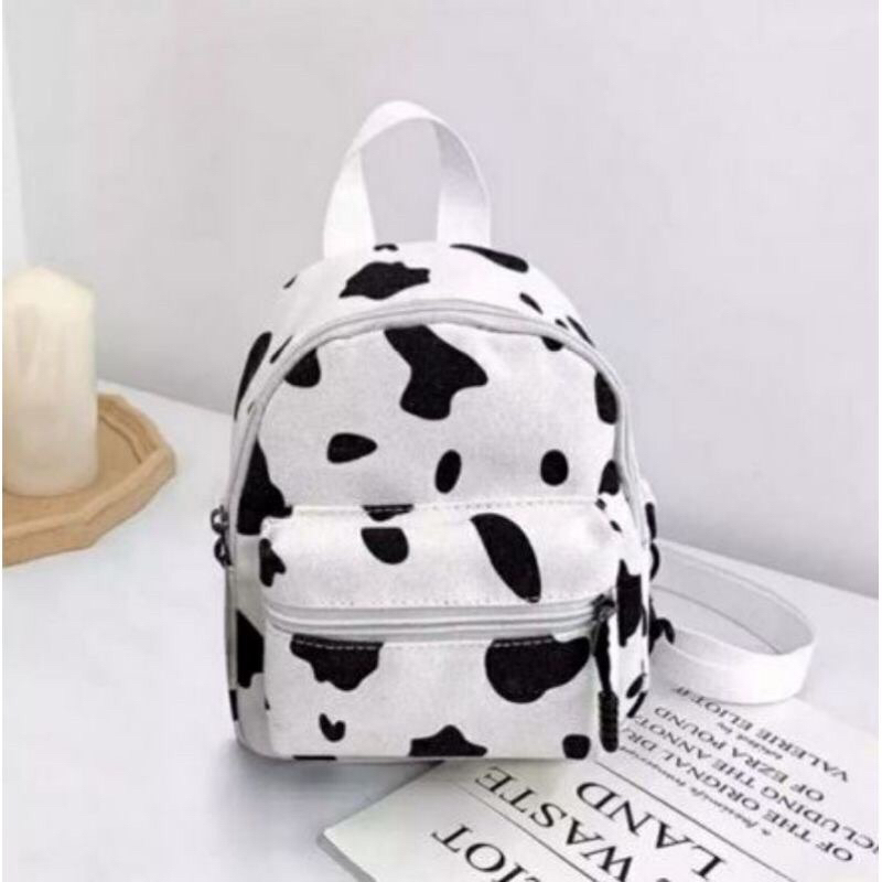 Jual Tas Ransel wanita mini motif sapi kekinian | Shopee Indonesia