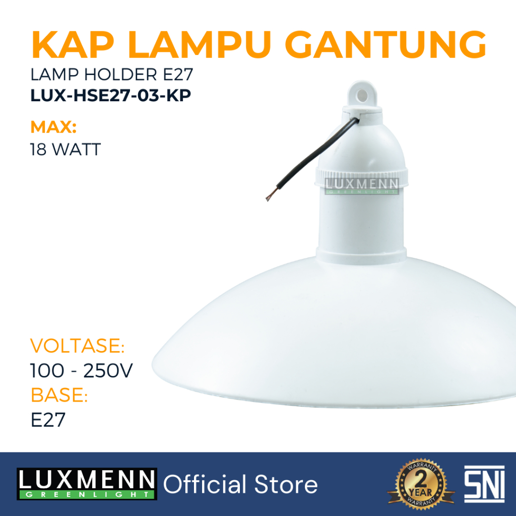 Jual LUXMENN Kap Fitting Lampu Gantung Bohlam E27, Plastik, Outdoor | Shopee Indonesia