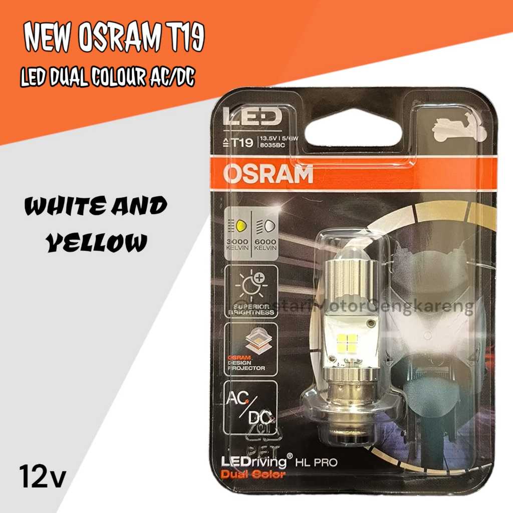 Jual OSRAM LED T19 PRO LASER 2 WARNA SOKET H6 AC/DC BEBEK DAN MATIC | Shopee Indonesia