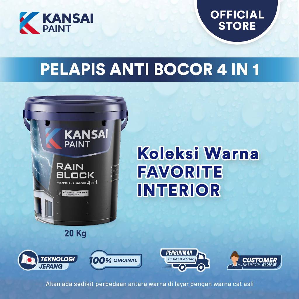 Jual Kansai Paint - Cat Tembok Eksterior Rain Block Favorit Kemasan 20 ...