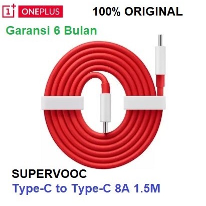 Jual OnePlus Kabel Data Cable SUPERVOOC Type-C to C 8A 1.5M Original ...
