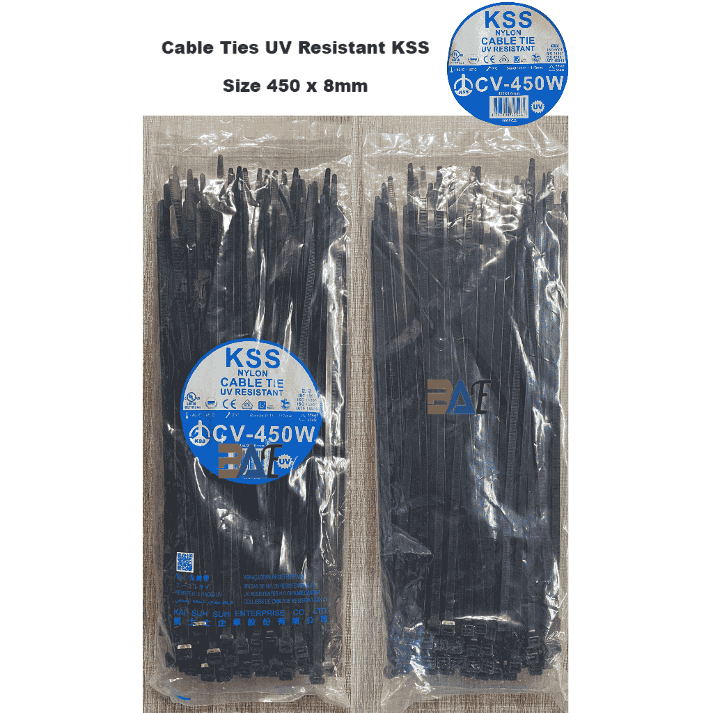 Jual KABEL TIES KSS UV RESISTANCE CV 450W TIE CABLE HITAM Size 450 x 8mm | Shopee Indonesia