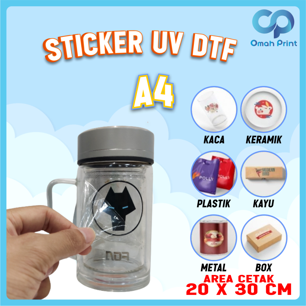Jual Stiker DTF UV Custom A4 (20 x 30cm) | Stiker tahan air | Stiker ...