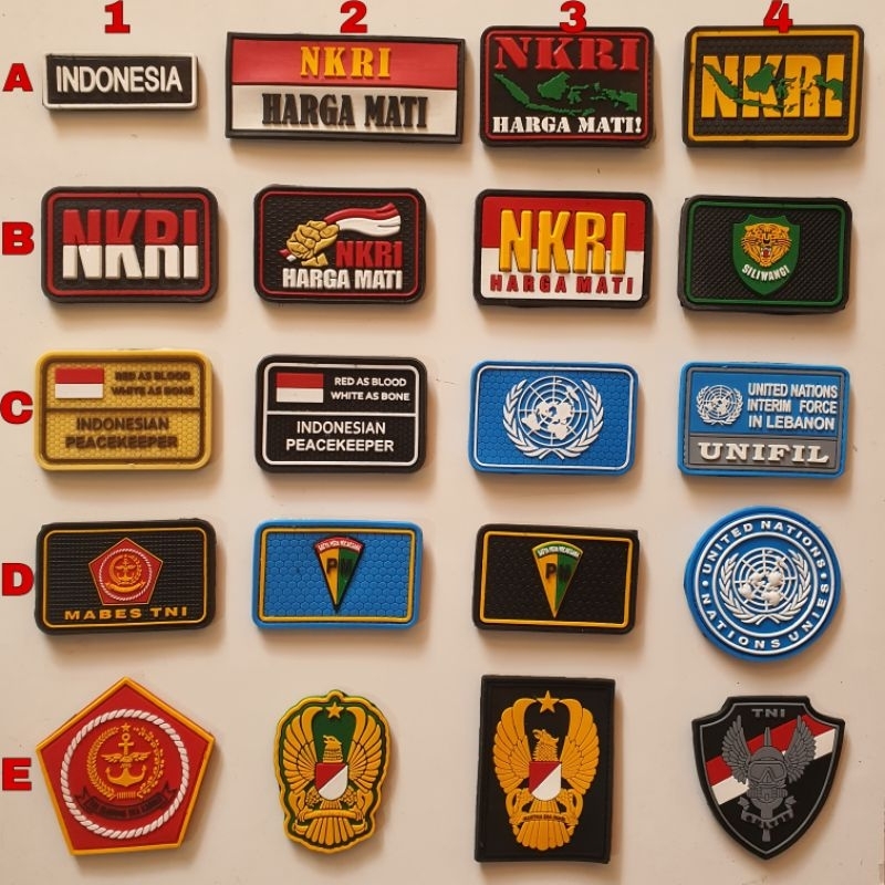 Jual patch rubber logo tni - nkri - mabes tni - ekapaksi - unifil ...