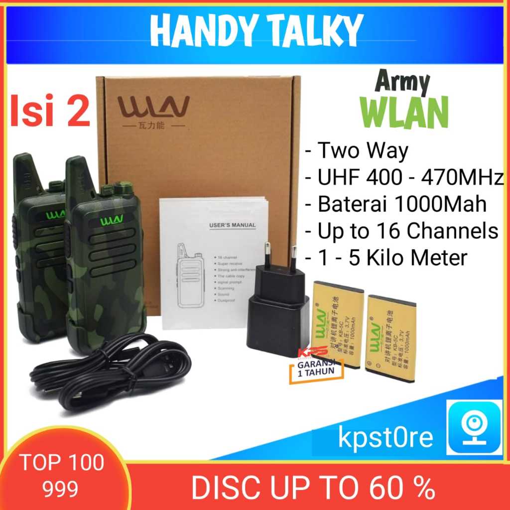 Jual 2 UNIT HT WLN ARMY | SEPASANG HT RADIO TAKTIS KOMUNIKASI | HT WLAN ...