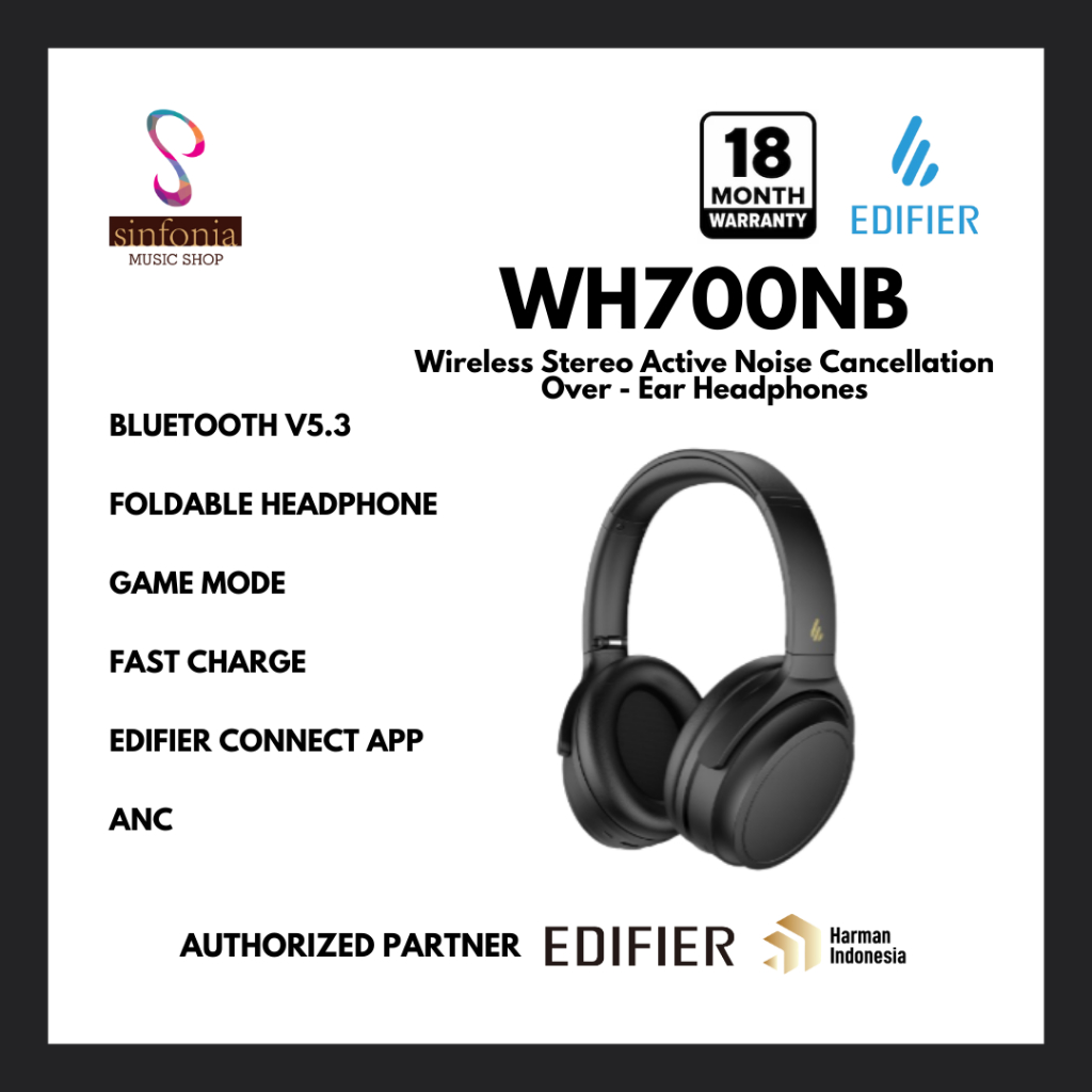 Jual EDIFIER WH700NB Wireless Stereo ANC Over-Ear Headphone | Shopee ...