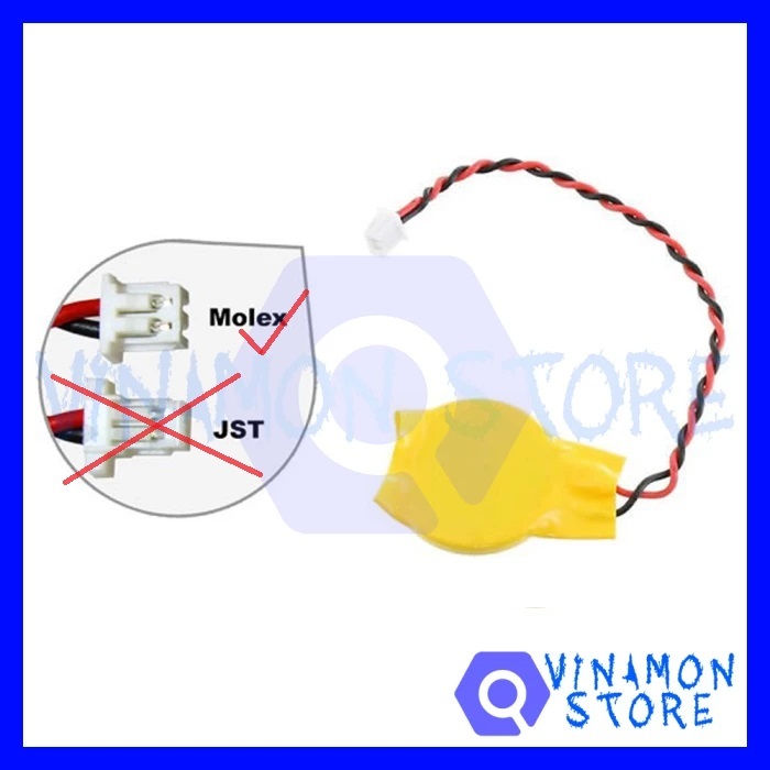 Jual CMOS 2 PIN CR2032 - 3V Battery Laptop Motherboard BIOS Molex 2 Pin ...