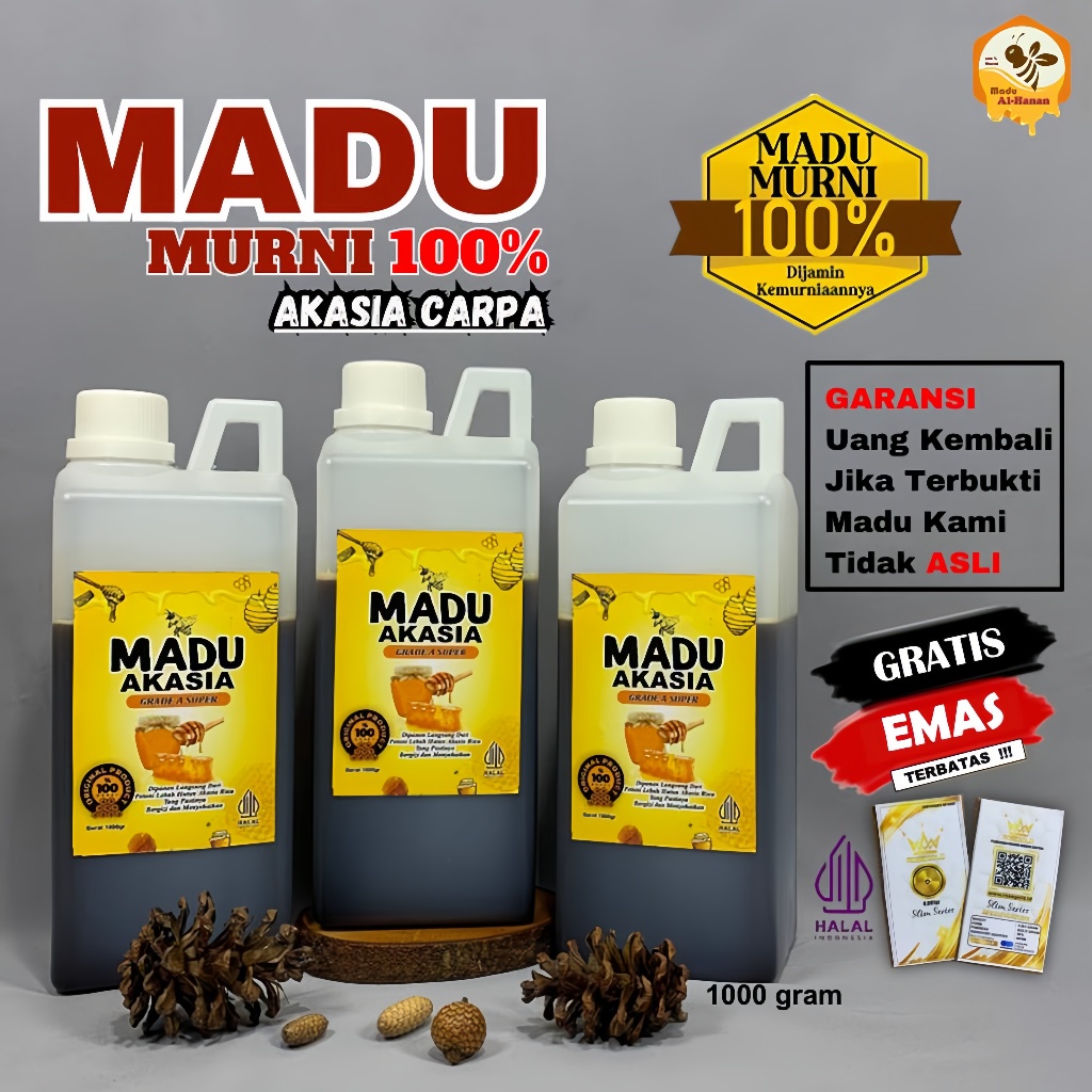 Jual Madu Asli Hutan Akasia Murni 100% Full Nektar Tanpa Campuran 1 Kg Grade A Super / Madu ...