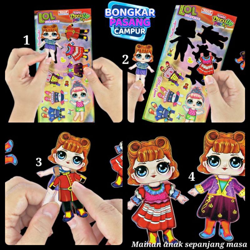 Jual MAINAN BONGKAR PASANG BONEKA KERTAS DG DRESS UP - MAINAN EDUKASI ...