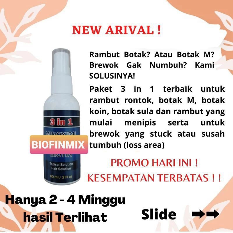 Jual Bio Finmix Minoxidil Asli Original Penumbuh Rambut Dan Mengatasai ...