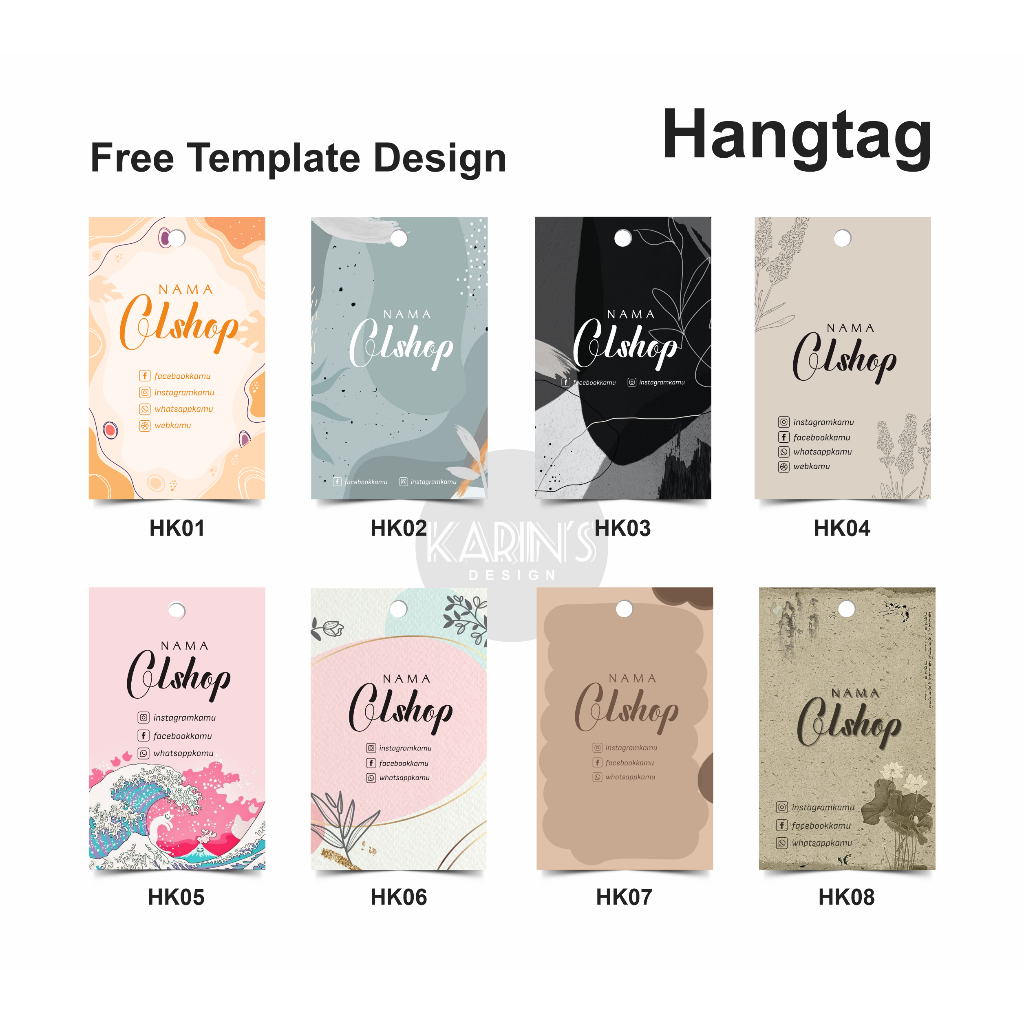 Jual Hang Tag Baju (FREE TEMPLATE DESIGN) | Label Baju | Cetak Hangtag ...