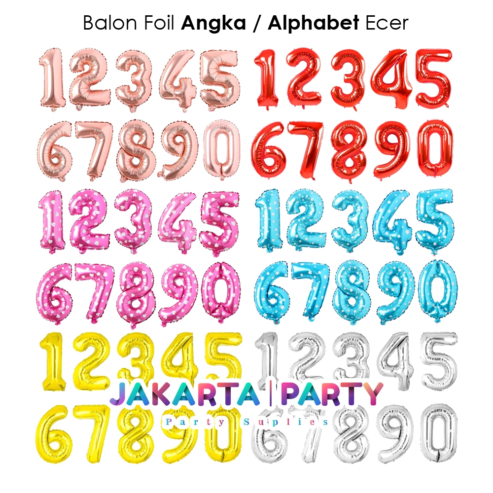 Jual Balon Foil Angka Ukuran 40 cm / Foil Angka / Balon Angka | Shopee ...