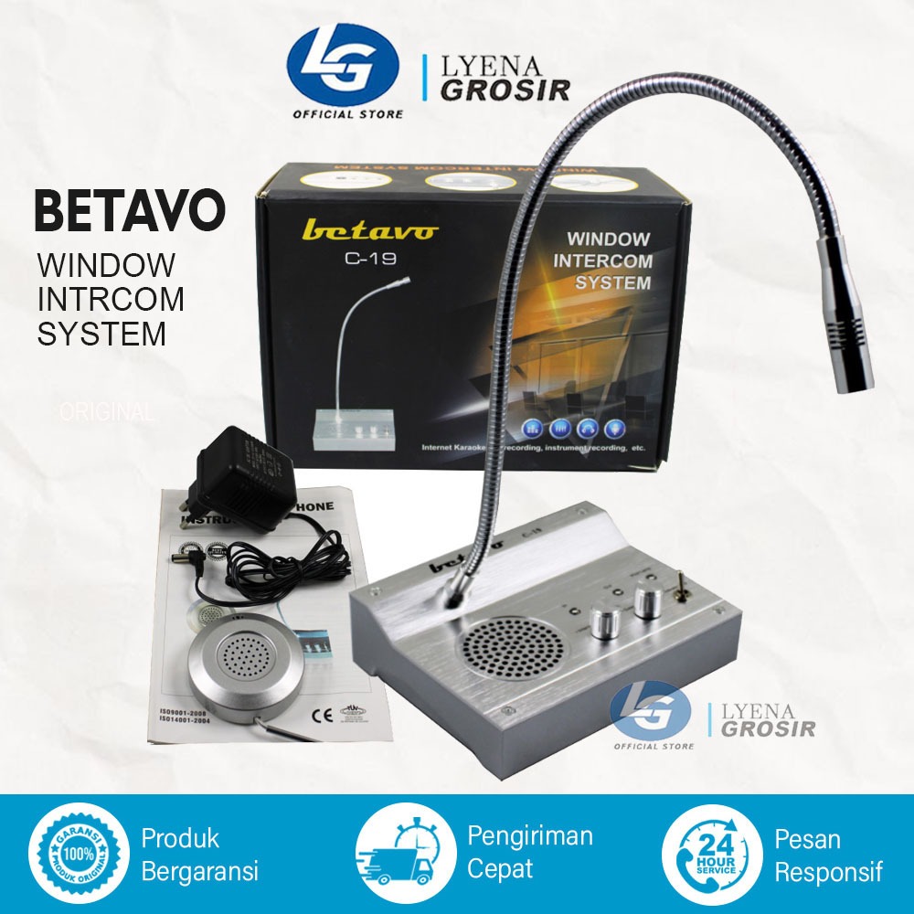 Jual Mic Meja Microphone Betavo C-19 Mic Loket 2 Arah Flexsible Window Intercom Betavo C19 Mik ...