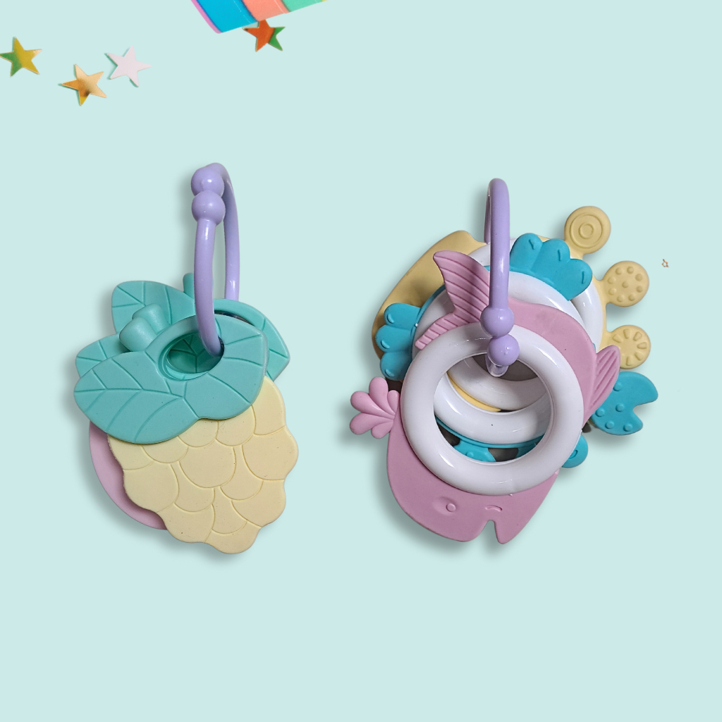 Jual Teether 3 In 1 - Teether Set Animal Fruit - Mainan Gigitan Bayi ...