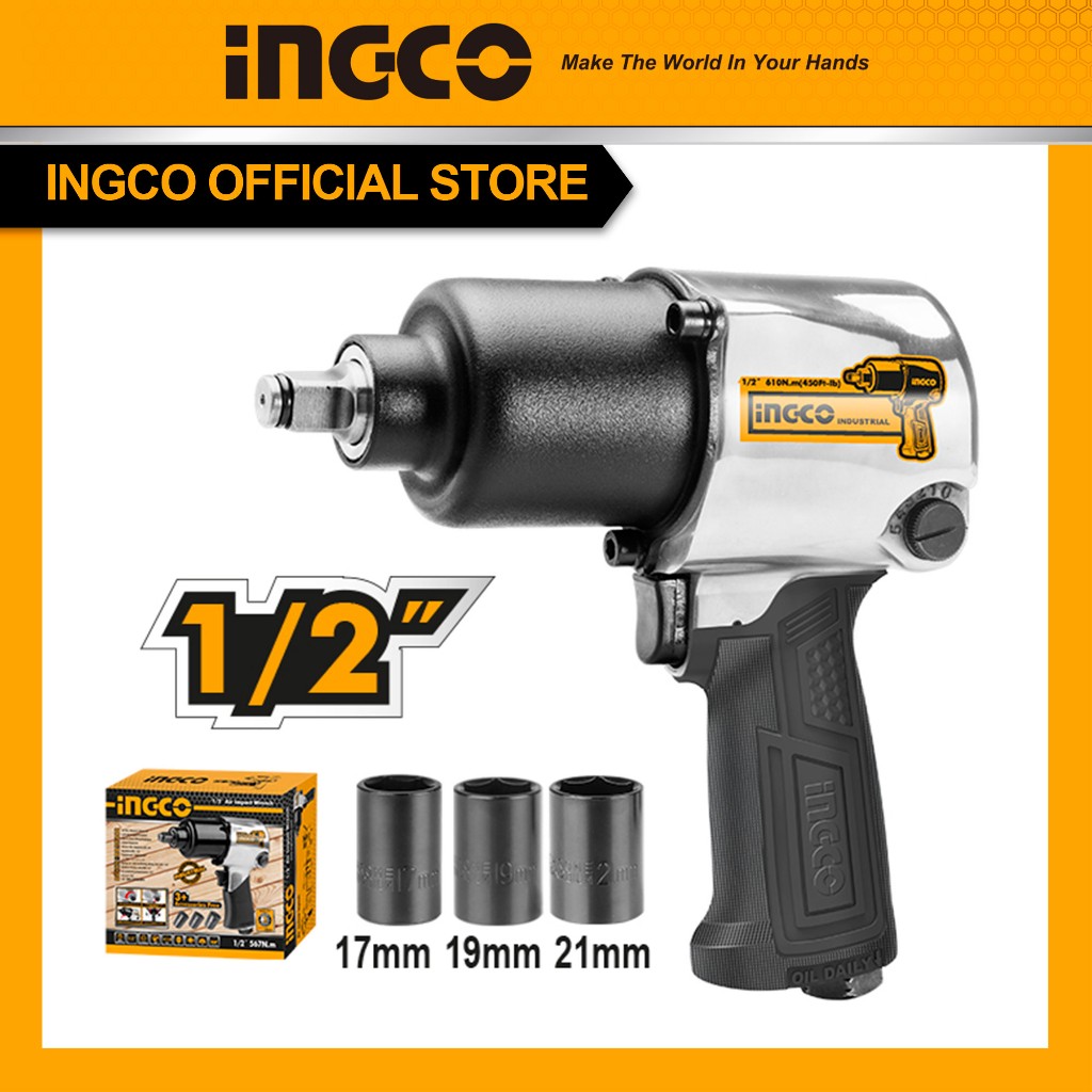 Jual (INGCO) - PEMBUKA RODA ANGIN / AIR IMPACT WRENCH 1/2" Inch INGCO ...