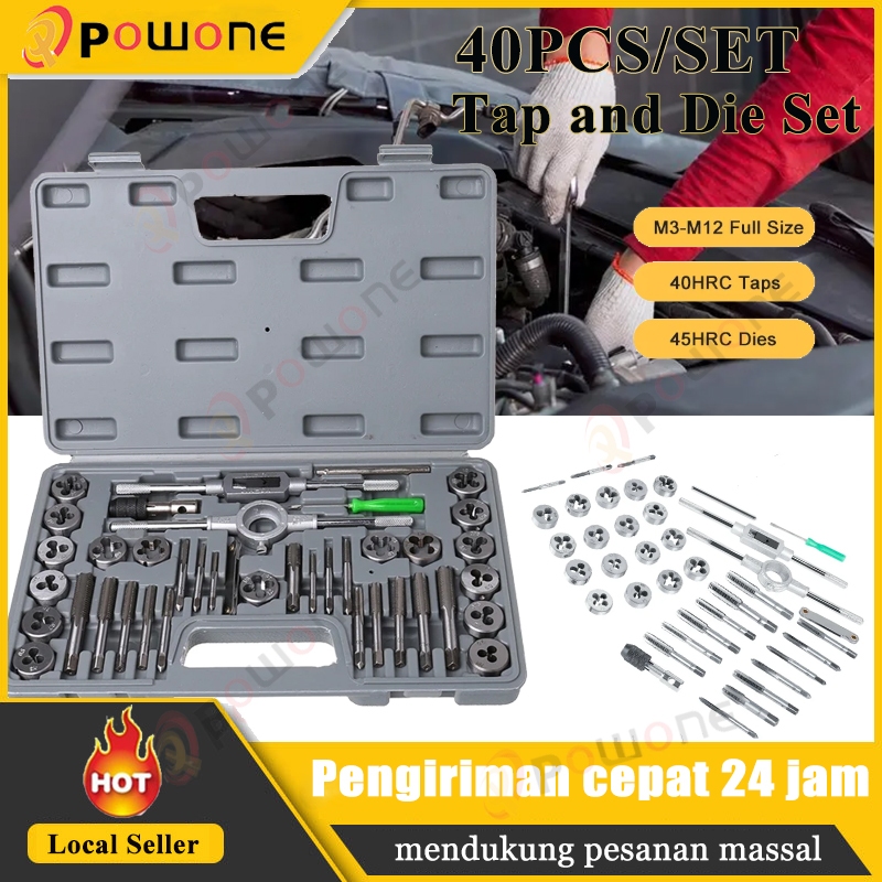 Jual 40 Pcs Metric Tap Die Set Alat Ulir Tangan Tungsten Carbide Screw Thread Bit Tap Die Set ...