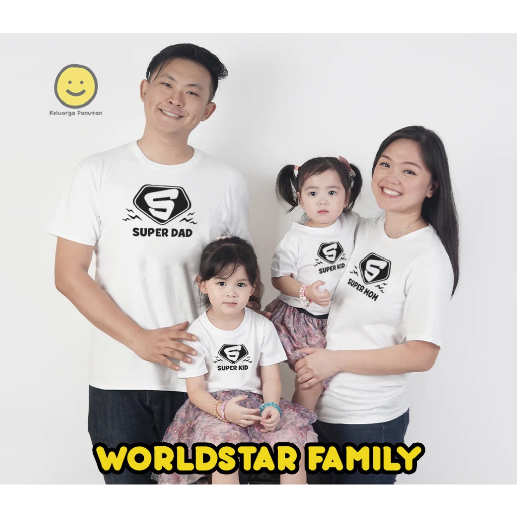 Jual Kaos Couple Pasangan Keluarga Super Mom Super Dad Super Kids Petir ...