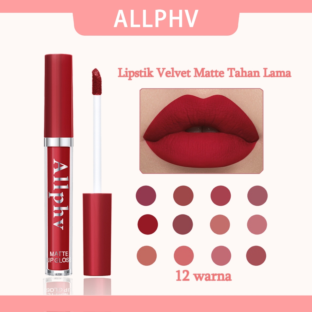 Jual ALLPHV Lipstik Velvet Matte Tahan Lama Dan Anti Air 12 Warna ...