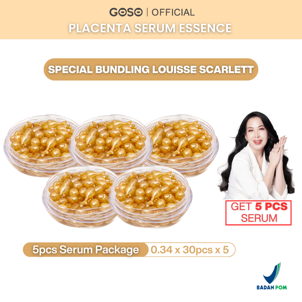 Jual [Bundling 5pcs] GOSO PLACENTA SERUM ESSENCE Vitamin E Jojoba Oil ...