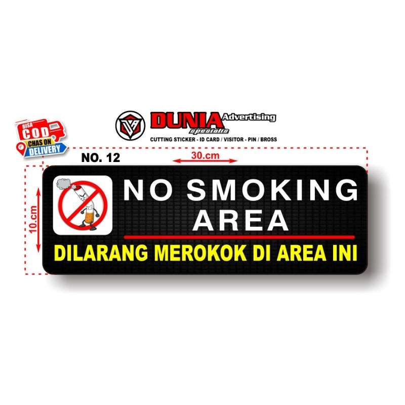 Jual SIGN DILARANG MEROKOK / NO SMOKING AREA / TEMPAT MEROKO / SMOKING ...