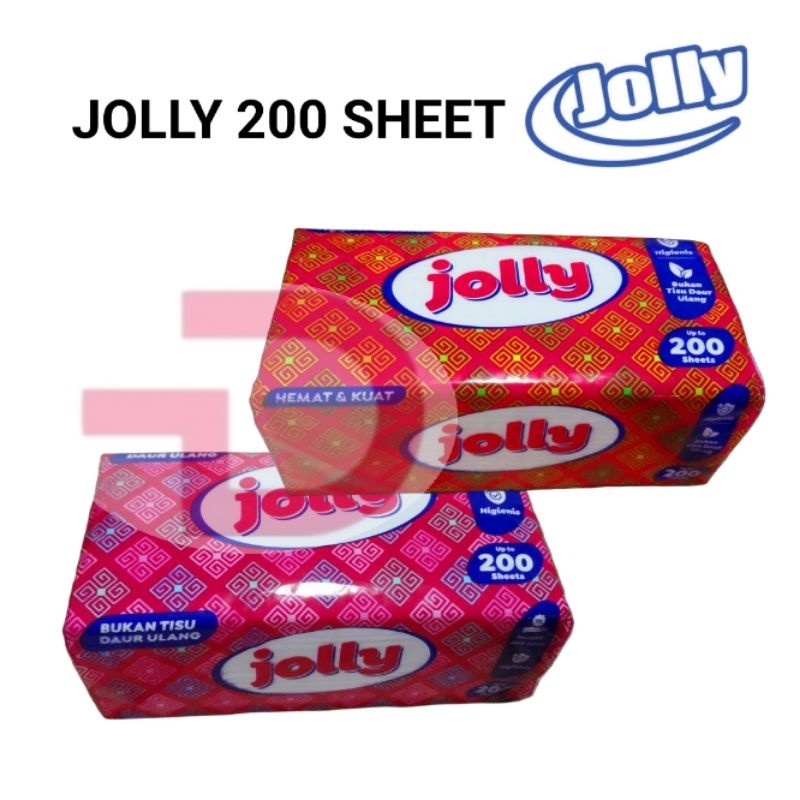 Jual Tissue JOLLY 200 sheet 2ply facial tissue tisu wajah NEW | Shopee ...